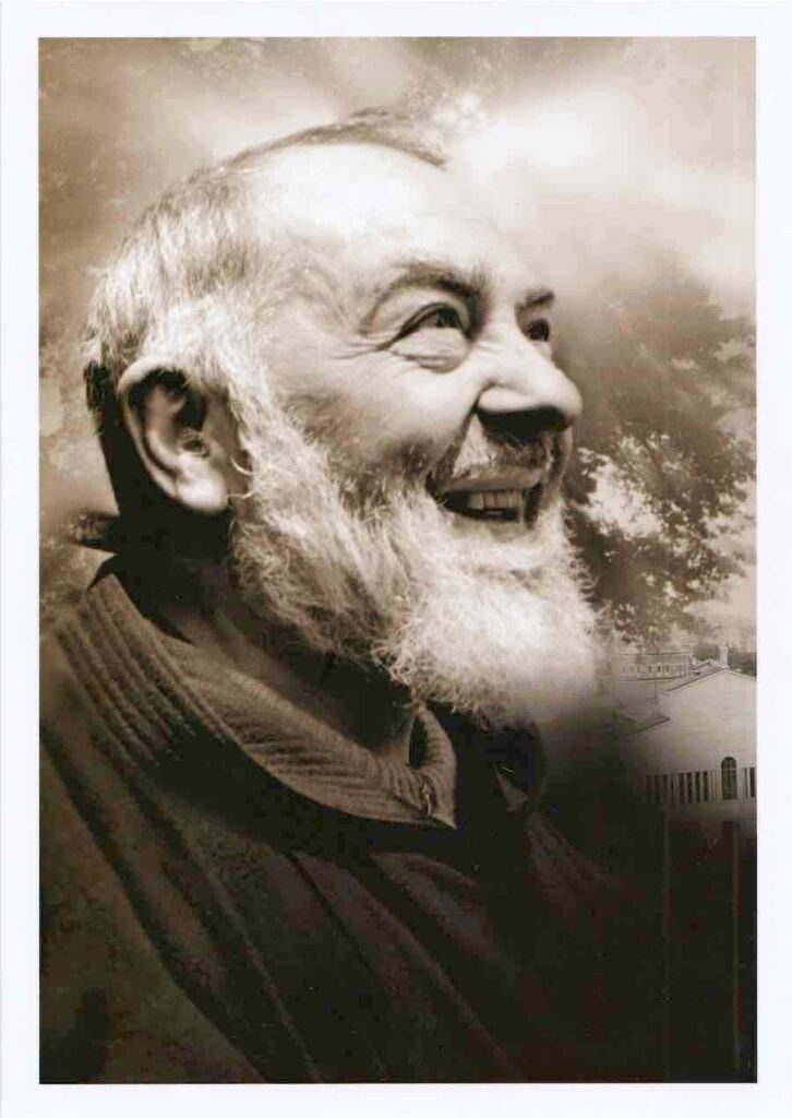 Pater Pio Blick in den Himmel Bild